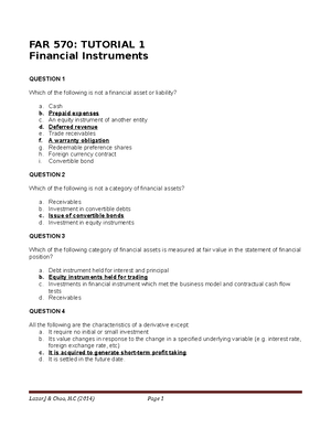 Tutorial Chapter 2 Question - TUTORIAL QUESTION CHAPTER 2 SET 1 A. The Conceptual Framework for ...
