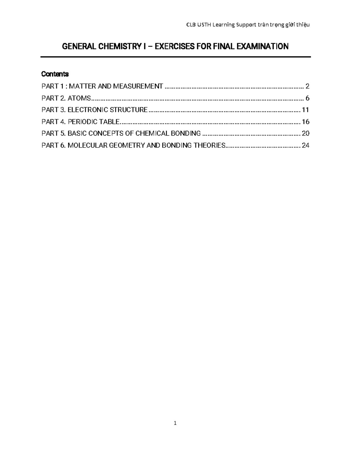 Genchem 1-final-gen13 - GENERAL CHEMISTRY I – EXERCISES FOR FINAL ...