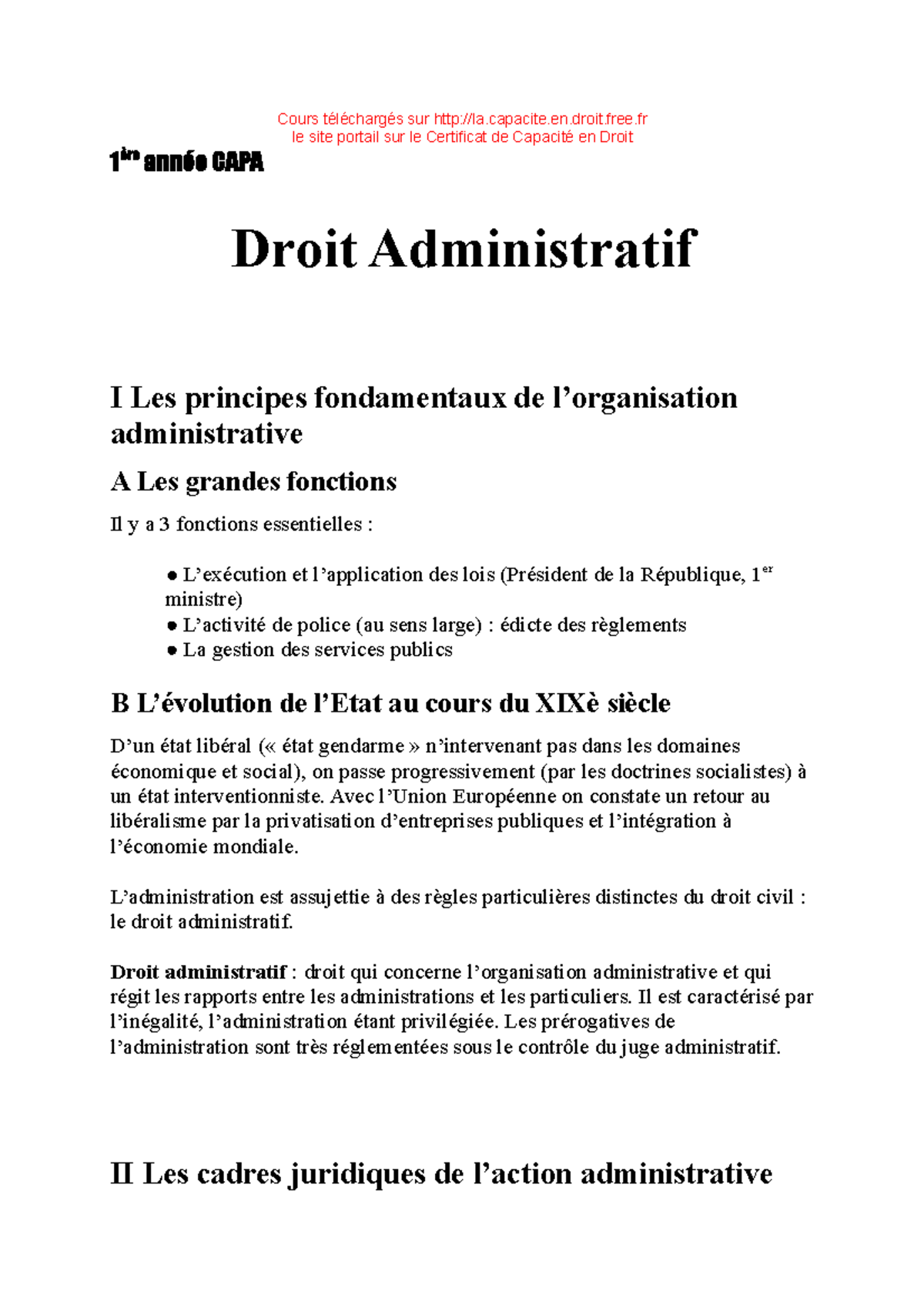 Cours 1 droit administratif - Cours téléchargés sur la.capacite.en ...