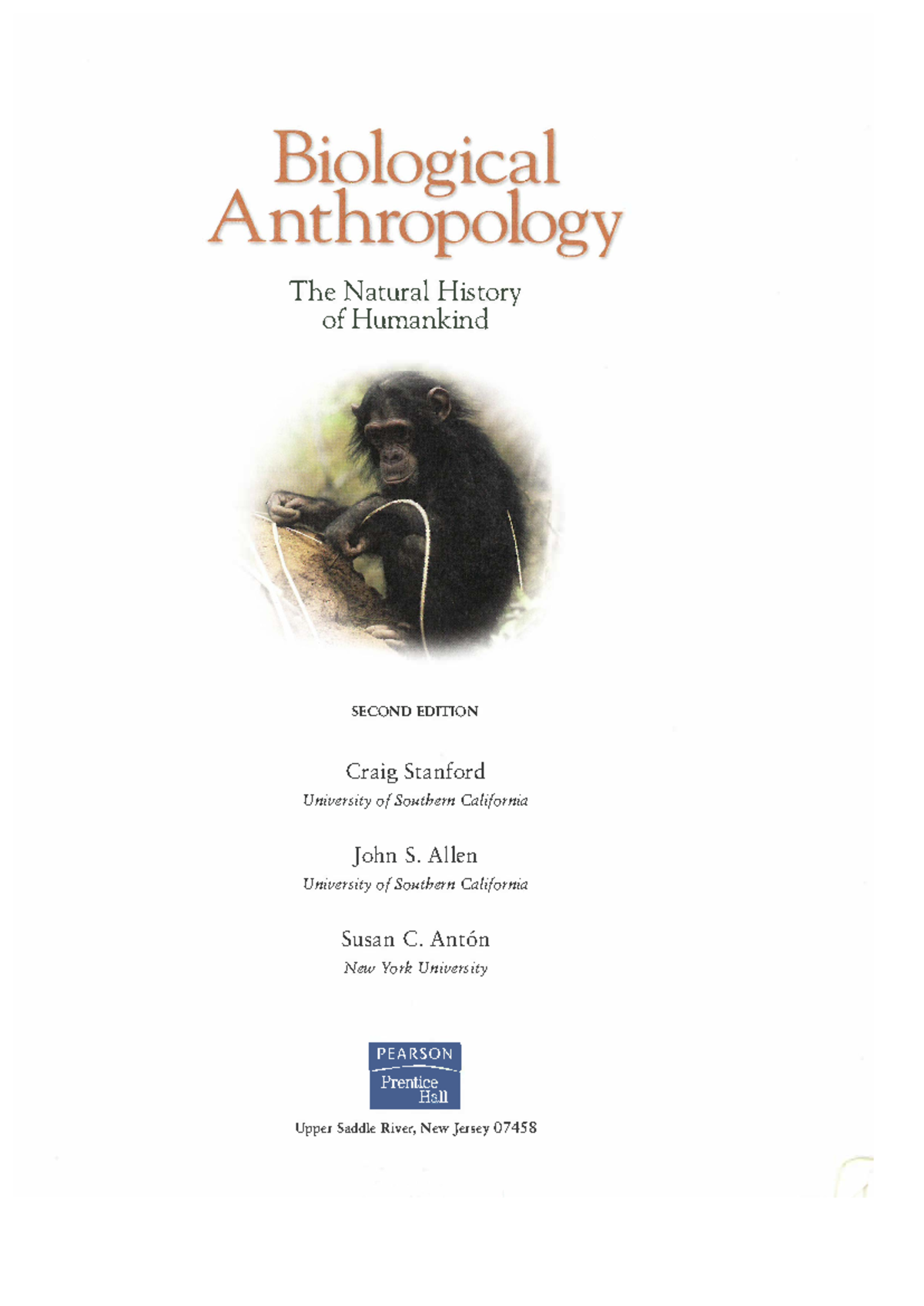 Biological anthropology - The Natural History of Hutnankind SECOND ...