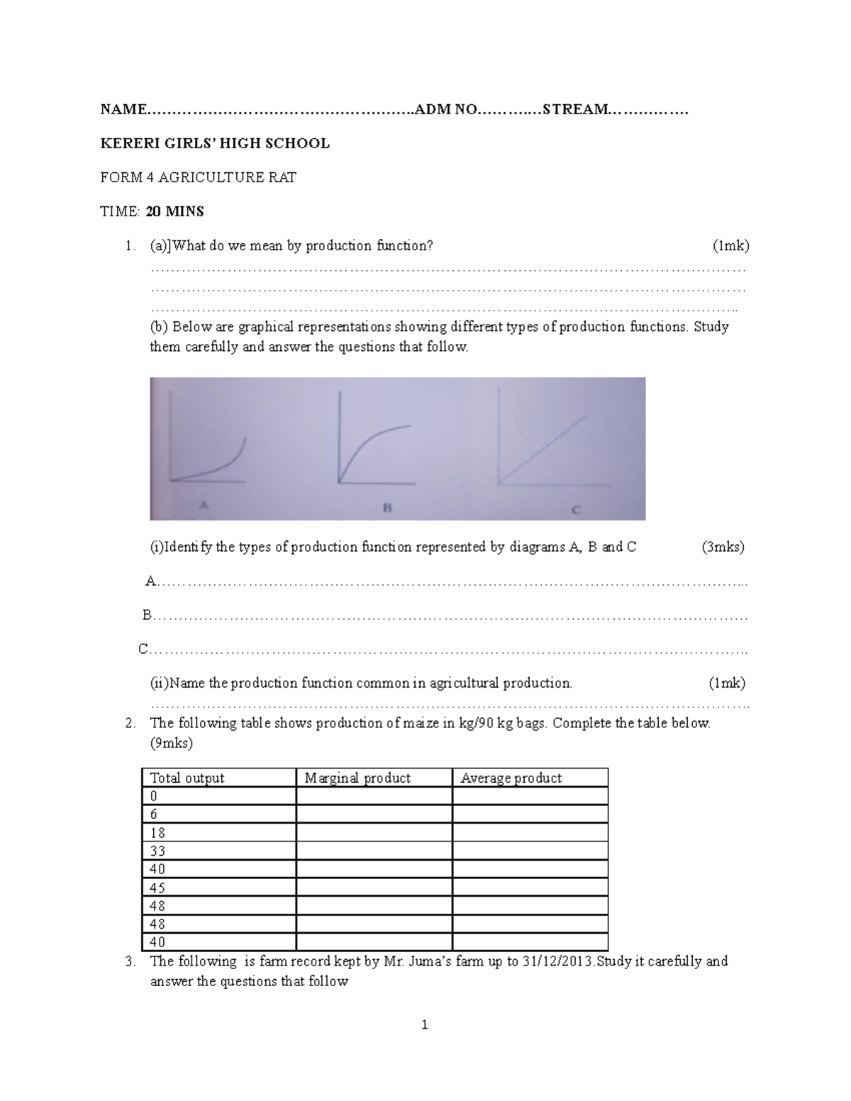 Economics rat form 4 - Study RAT - NAME ...