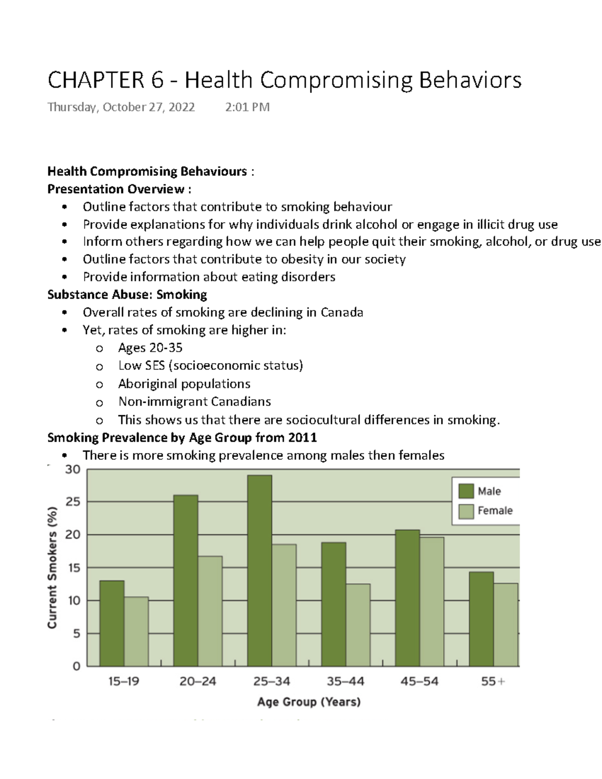 Chapter 6 - Health Compromising Behaviors - Health Compromising ...
