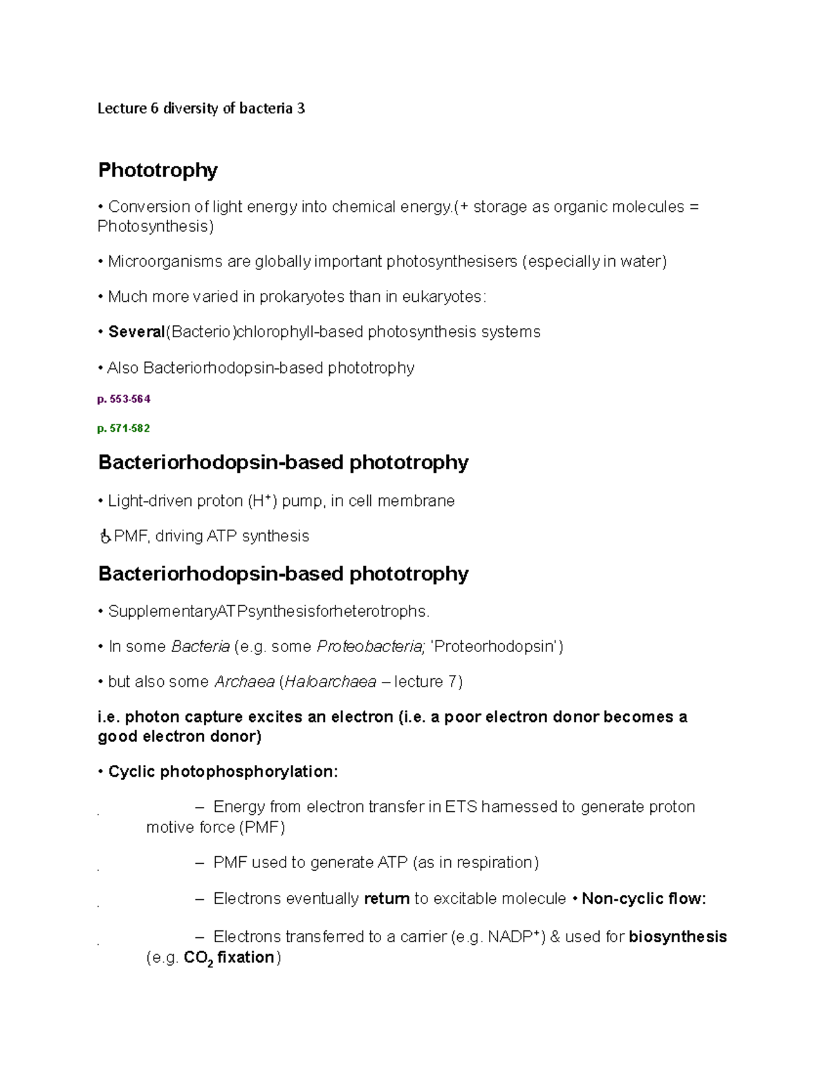 Lecture 6 diversity of bacteria 3 - Warning: TT: more functions defined than expected Lecture 6 ...