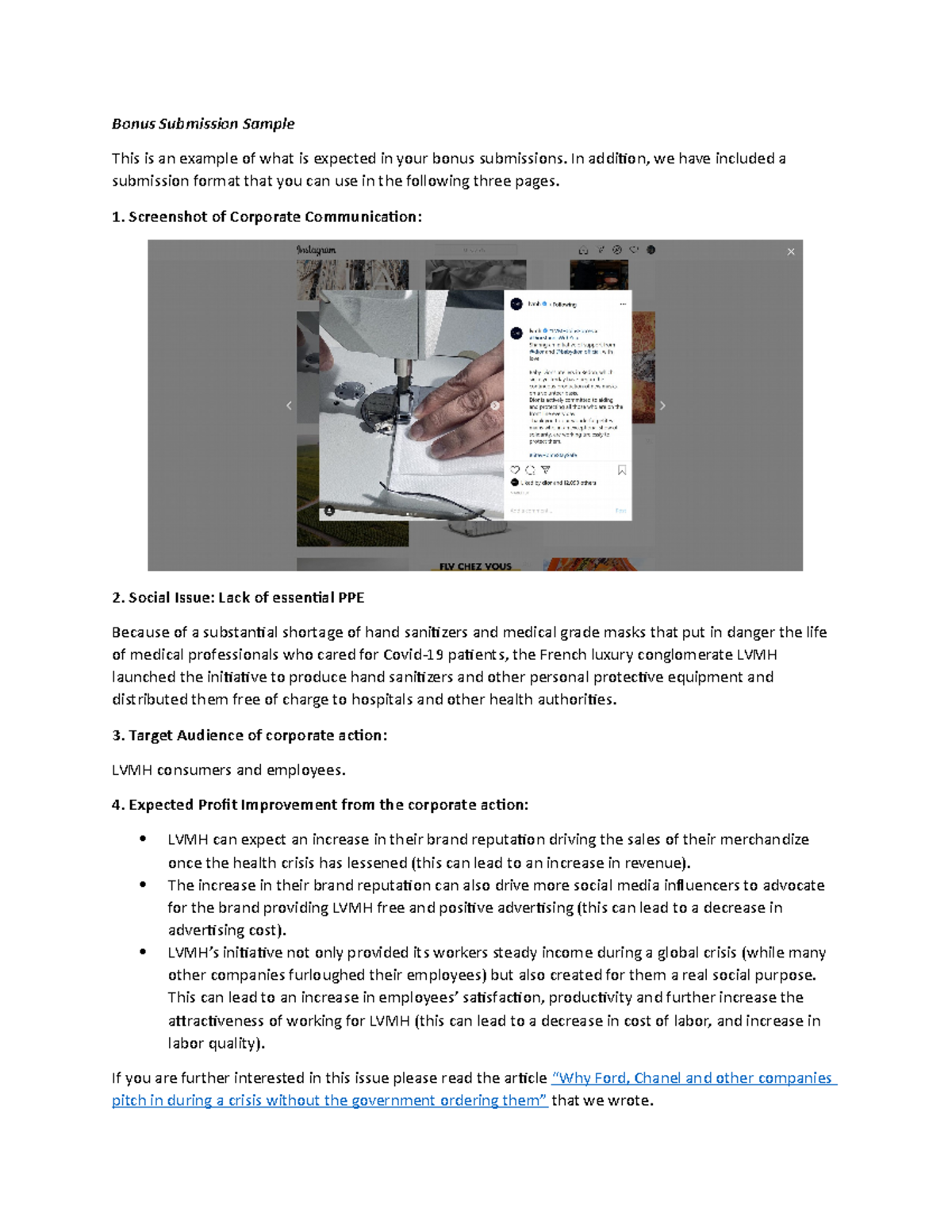 Bonus Submission Format & Sample - Bonus Submission Sample This is an ...