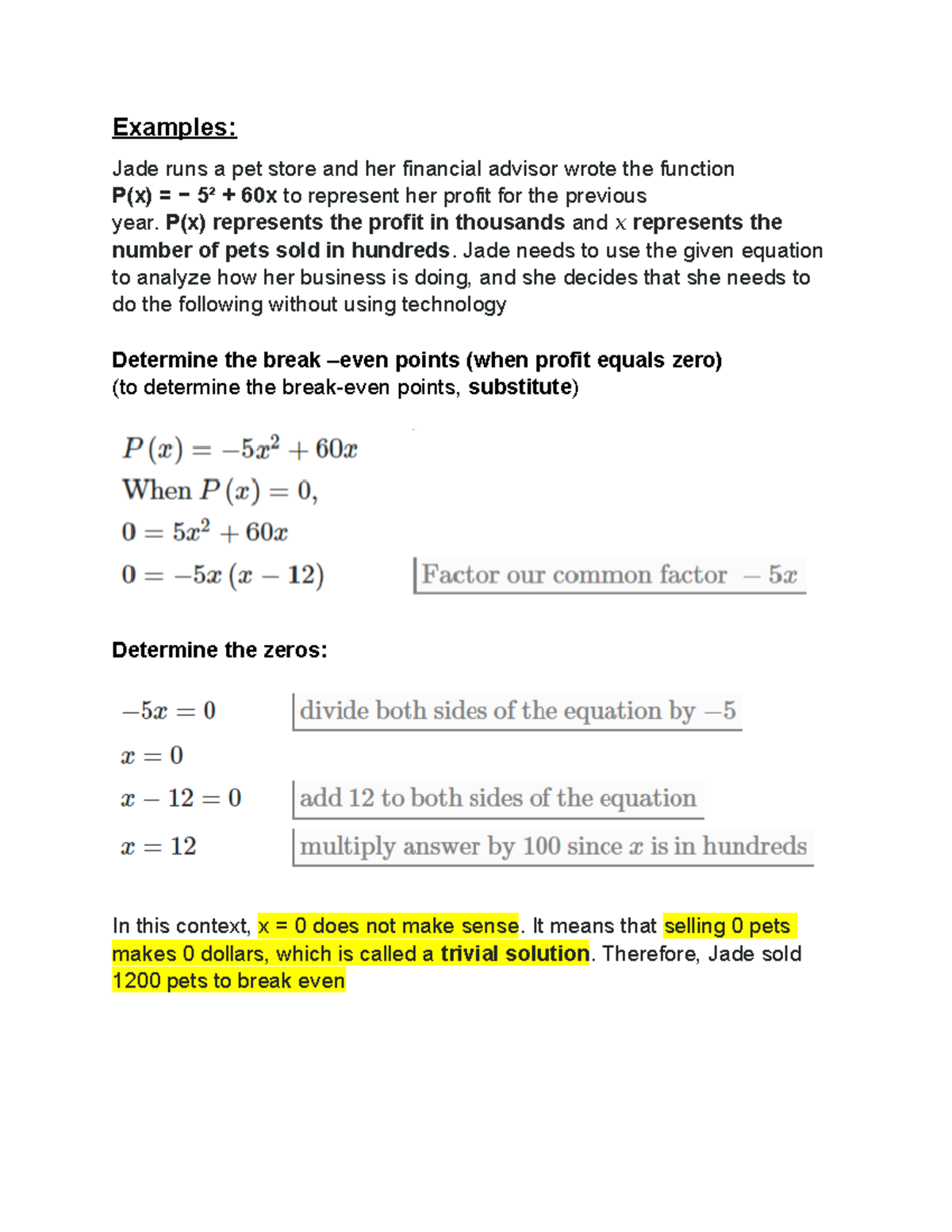 Examples of IRL Problems and Converting to Vertex Form Perfect Square ...