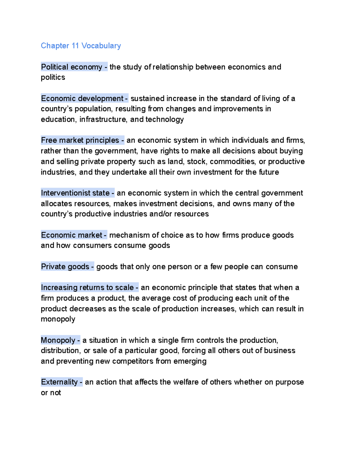 Intro to Comparative Chapter 11 Vocab - Chapter 11 Vocabulary Political ...