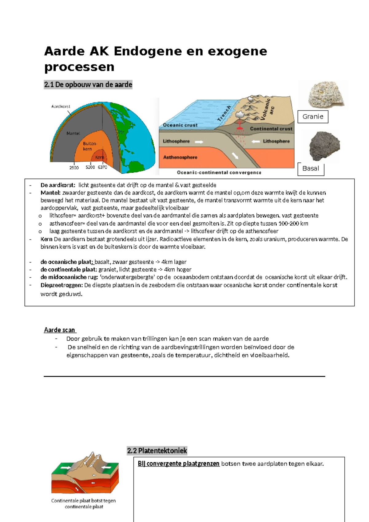 Aarde AK VWO5 Samenvating Endogene en exogene processen (vwo 6 aarde ...