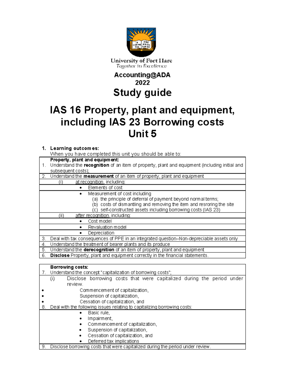 Unit 5 PPE handout - notes with examples - Accounting@ADA 2022 Study ...