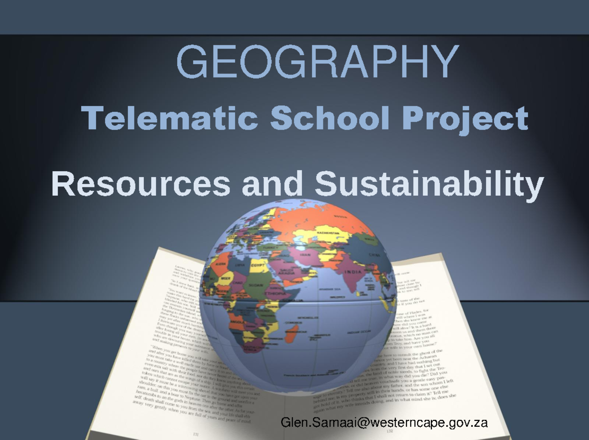 TERM 4 GR 11 Resources - Telematic School Project Resources and Sustainability GEOGRAPHY - Studocu
