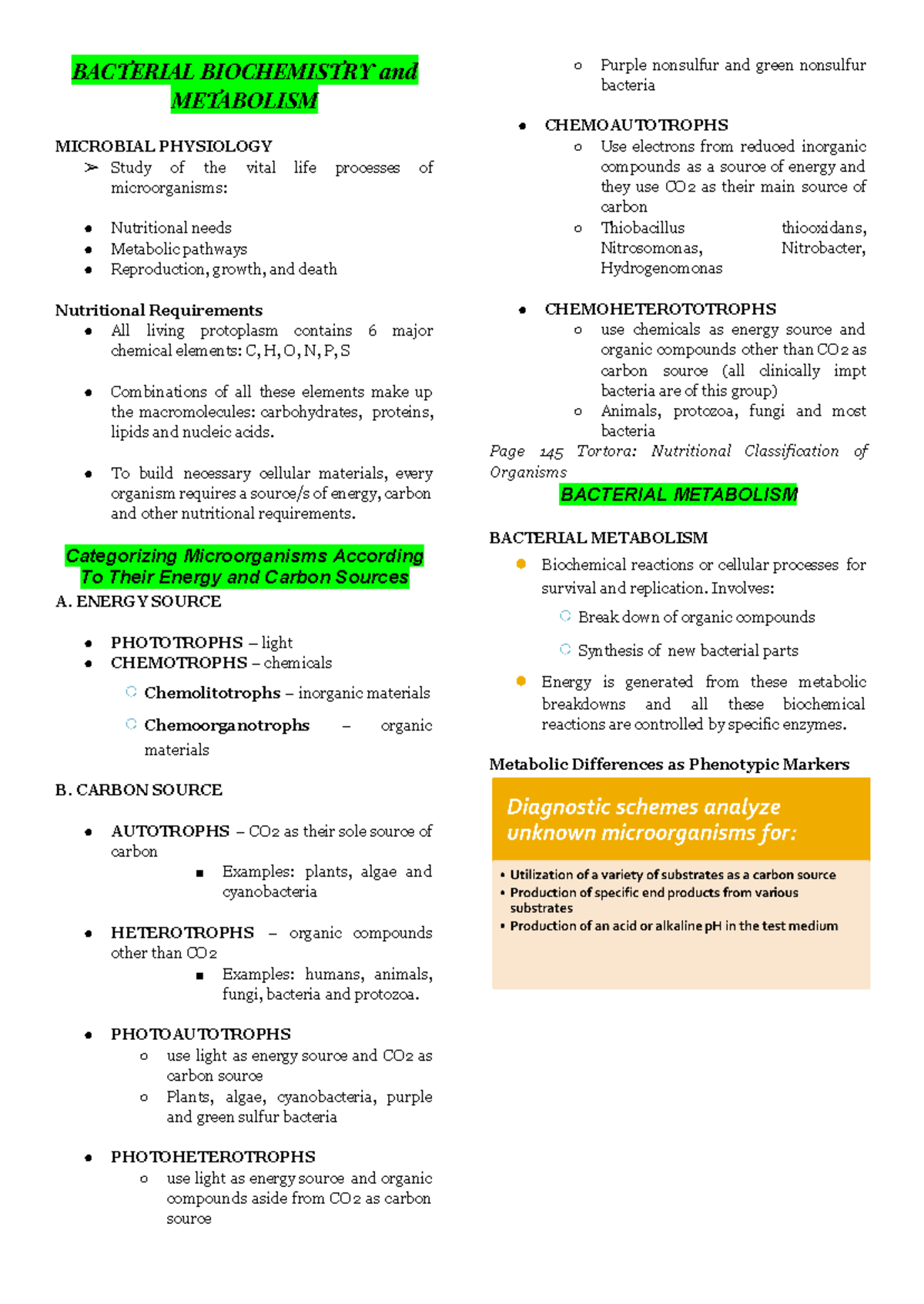 Bacterial Biochemistry and Metabolism - BACTERIAL BIOCHEMISTRY and ...