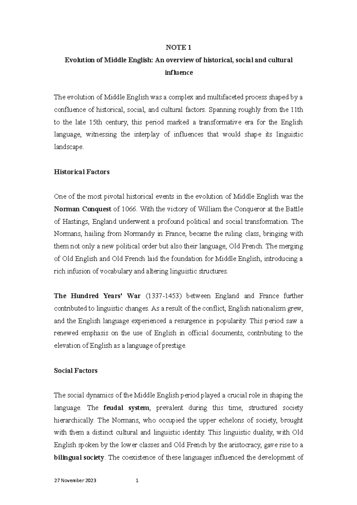 Evolution of Middle English: An overview of historical, social and ...