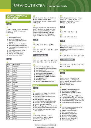 SpeakOut Pre-Intermediate BBC DVD Worksheet Answersheet - © Pearson Education Limited 2016 DVD ...