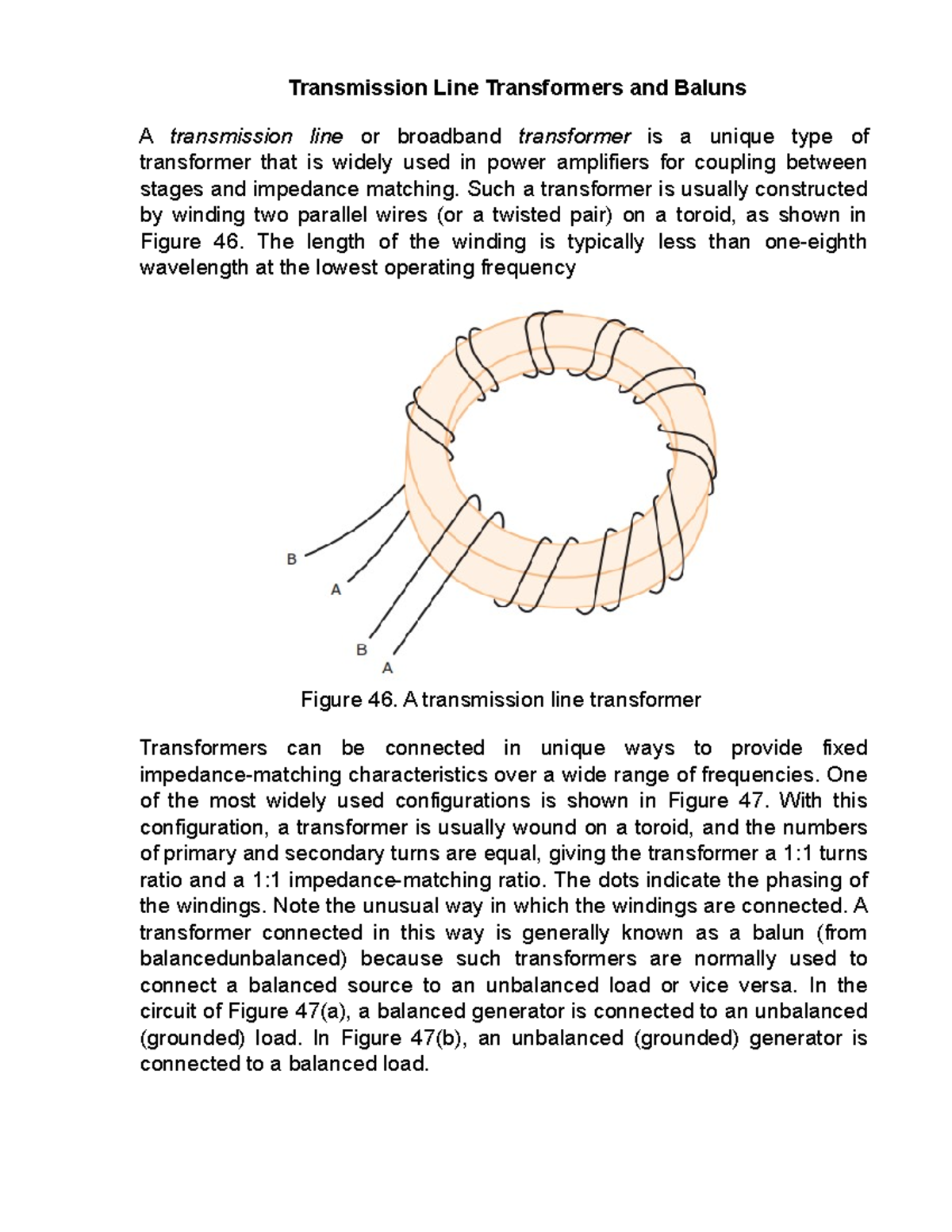 Transmission Line Transformers and Baluns - Such a transformer is ...