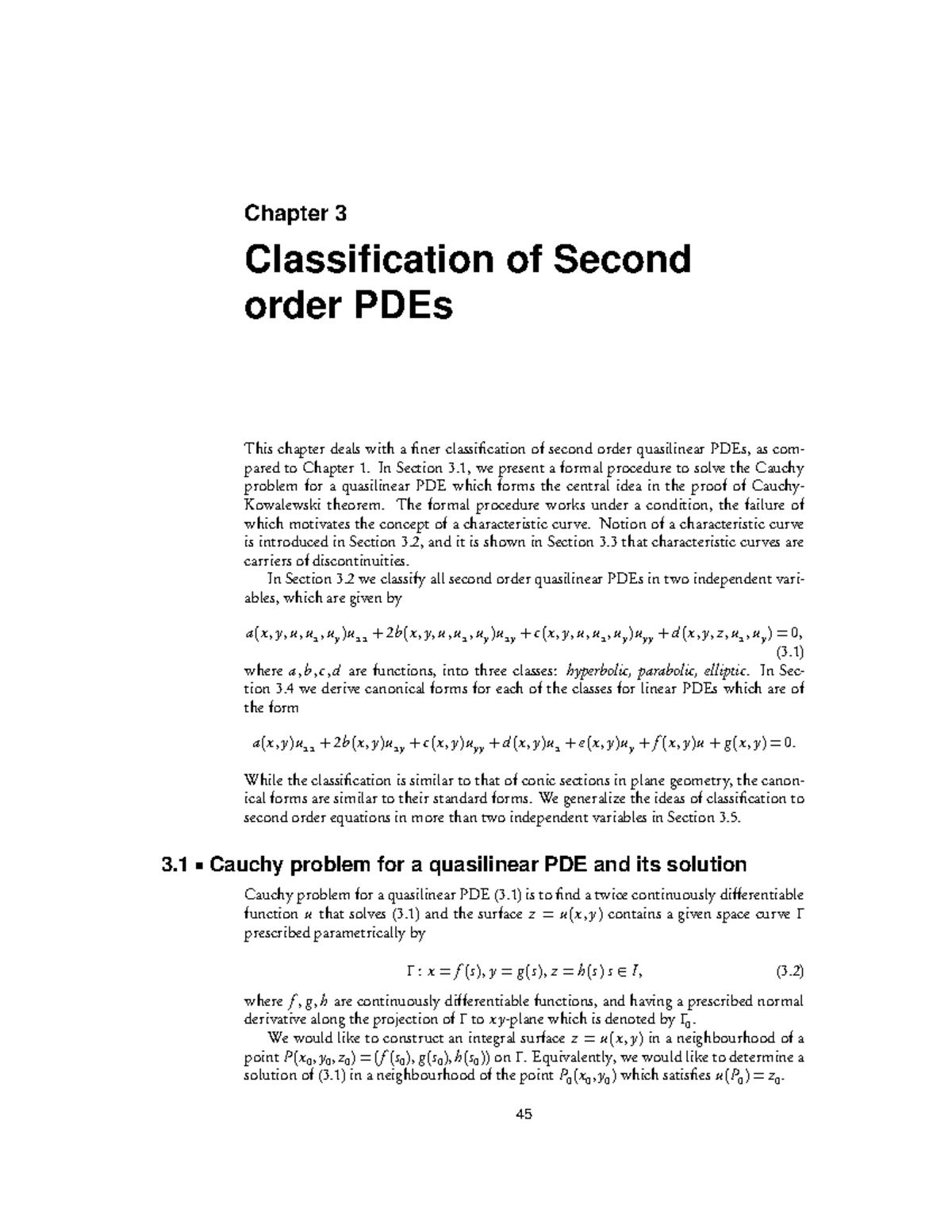 Chapter 3 - Notas de asesorías para cálculo 1 - Chapter 3 Classification of Second order PDEs ...