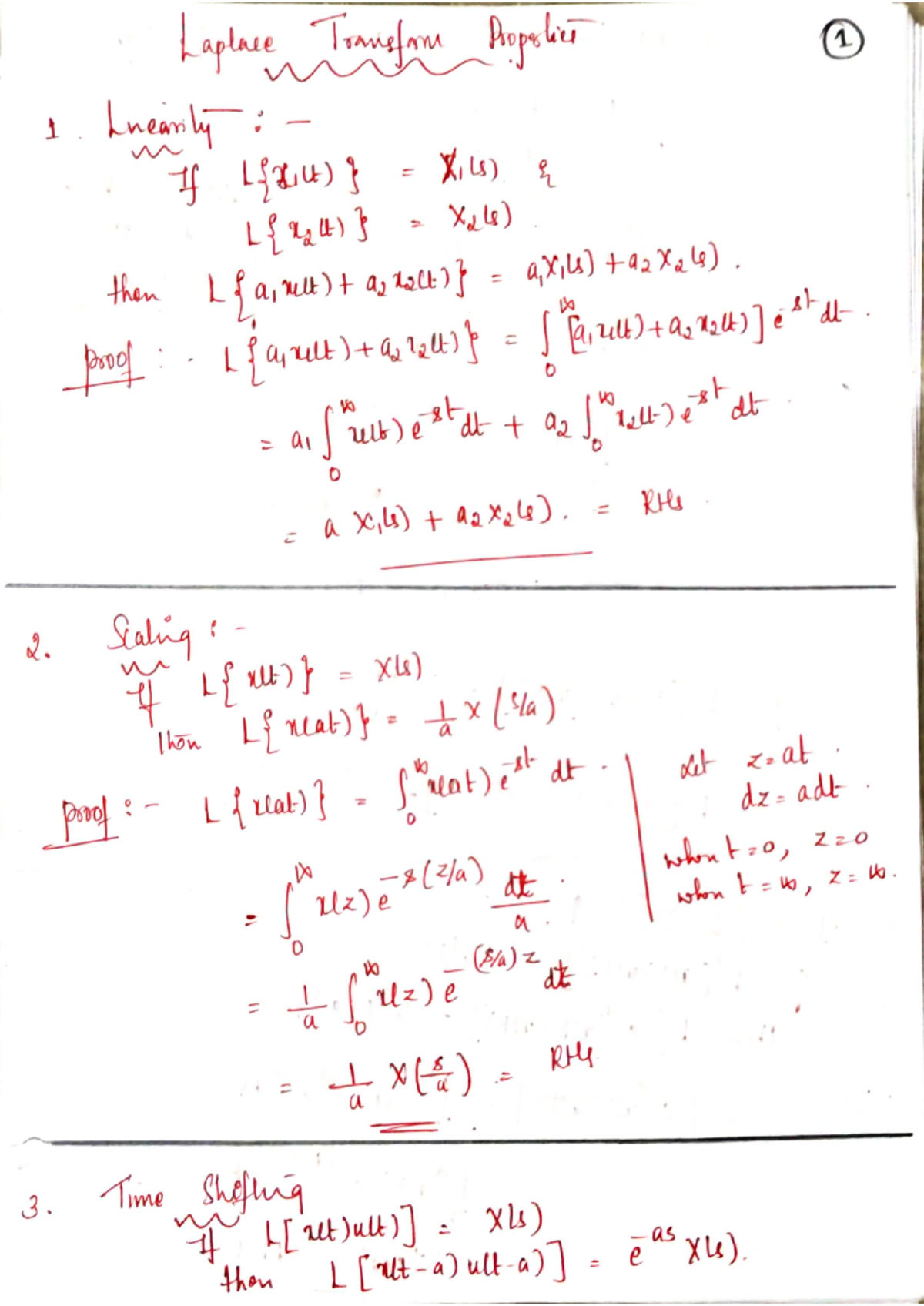 Module 4 laplace-transform - Laplace Transform Propolite 1 1 Linearity If X,Ls) in X2Ls) then ...