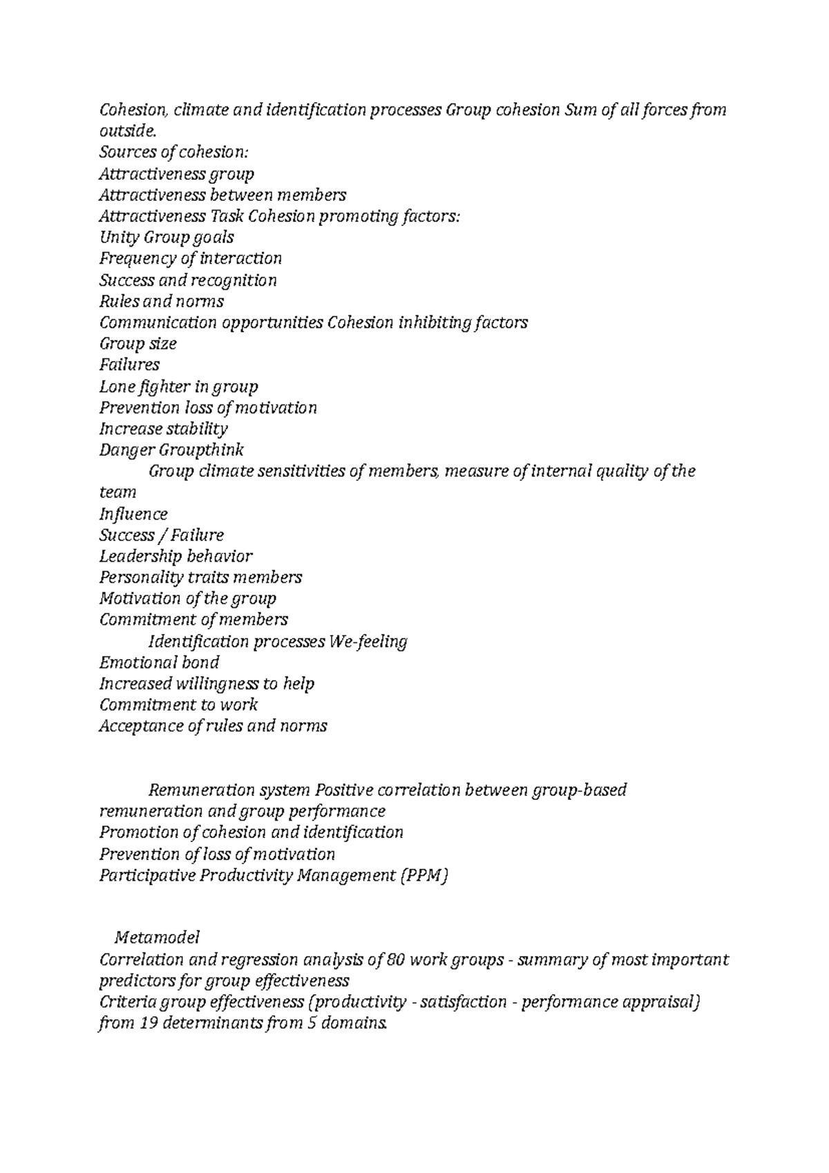 Cohesion - Developmental Psychology - Cohesion, climate and ...