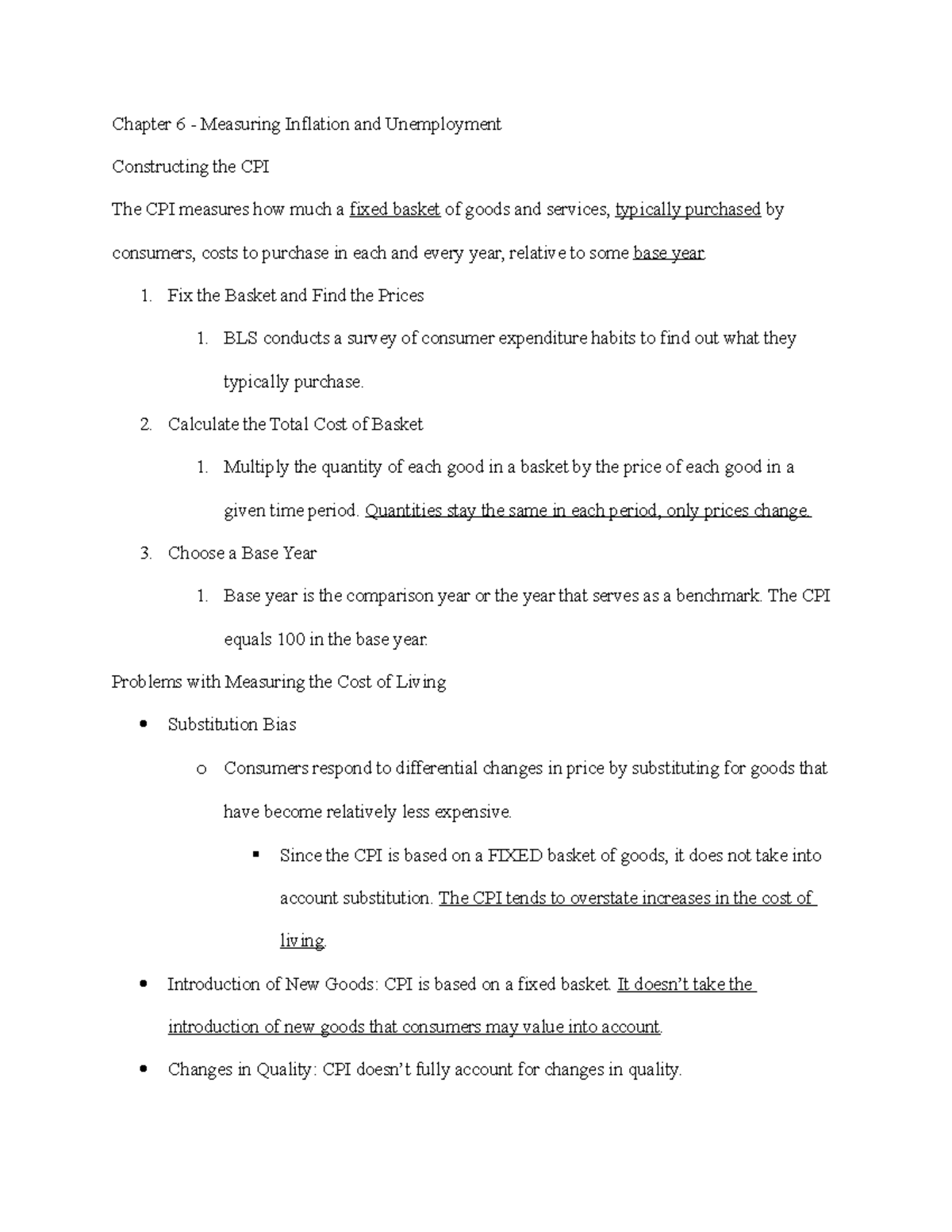Chapter 6 - Macroeconomics - Chapter 6 - Measuring Inflation and ...