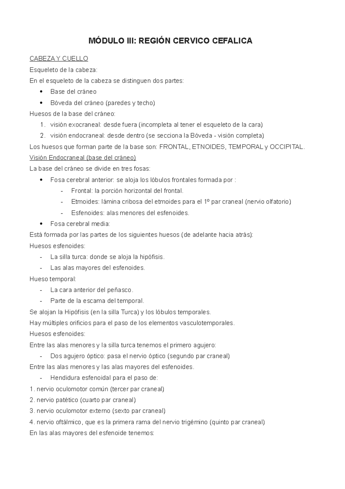 Módulo III. Región Cérvico Cefálica - MÓDULO III: REGIÓN CERVICO ...