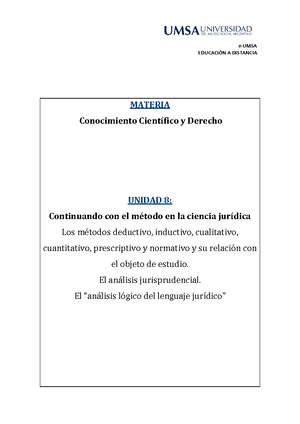 Contenido DE LA Unidad 4 - EDUCACIÓN A DISTANCIA MATERIA Conocimiento ...