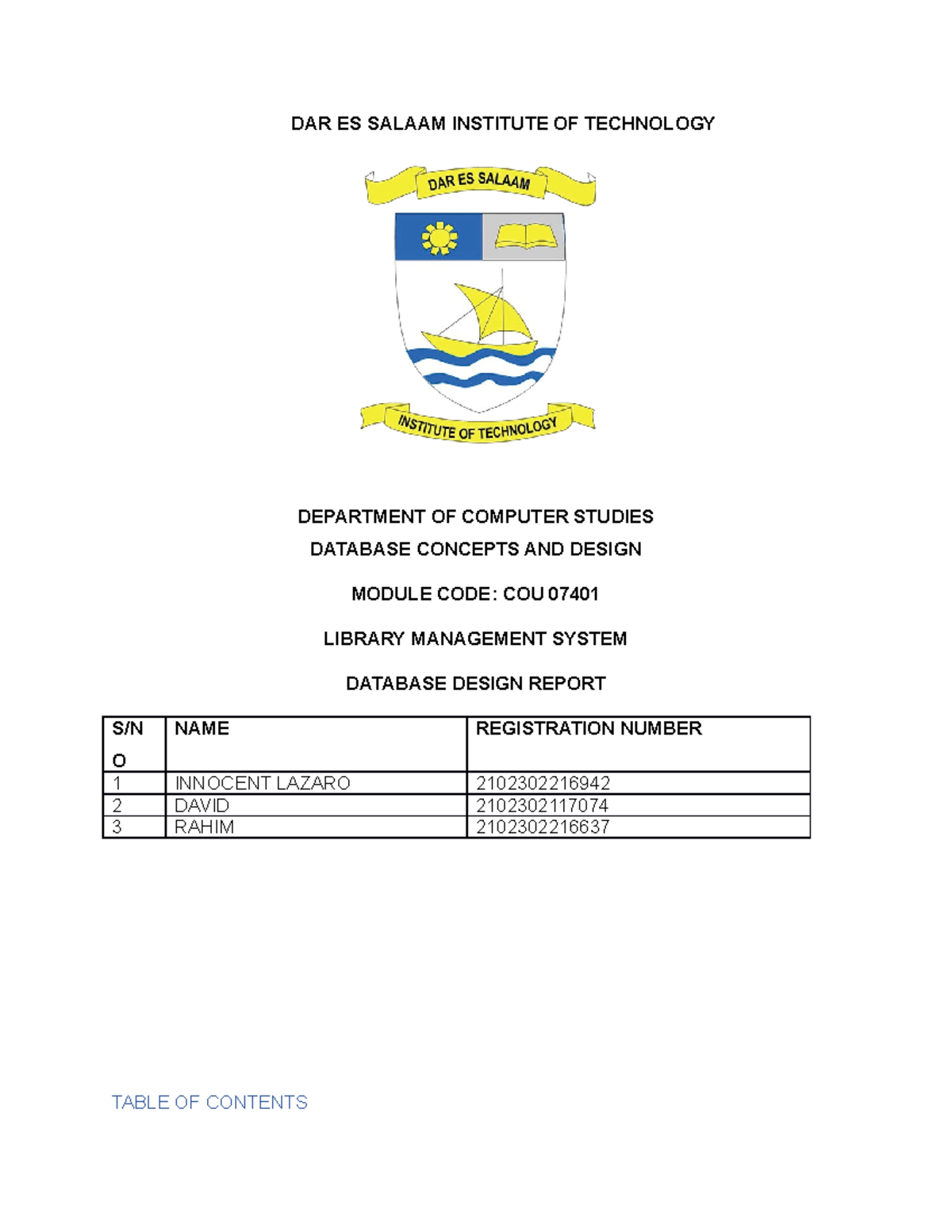 Group 4 Library Management System - Database Design Report - DAR ES ...
