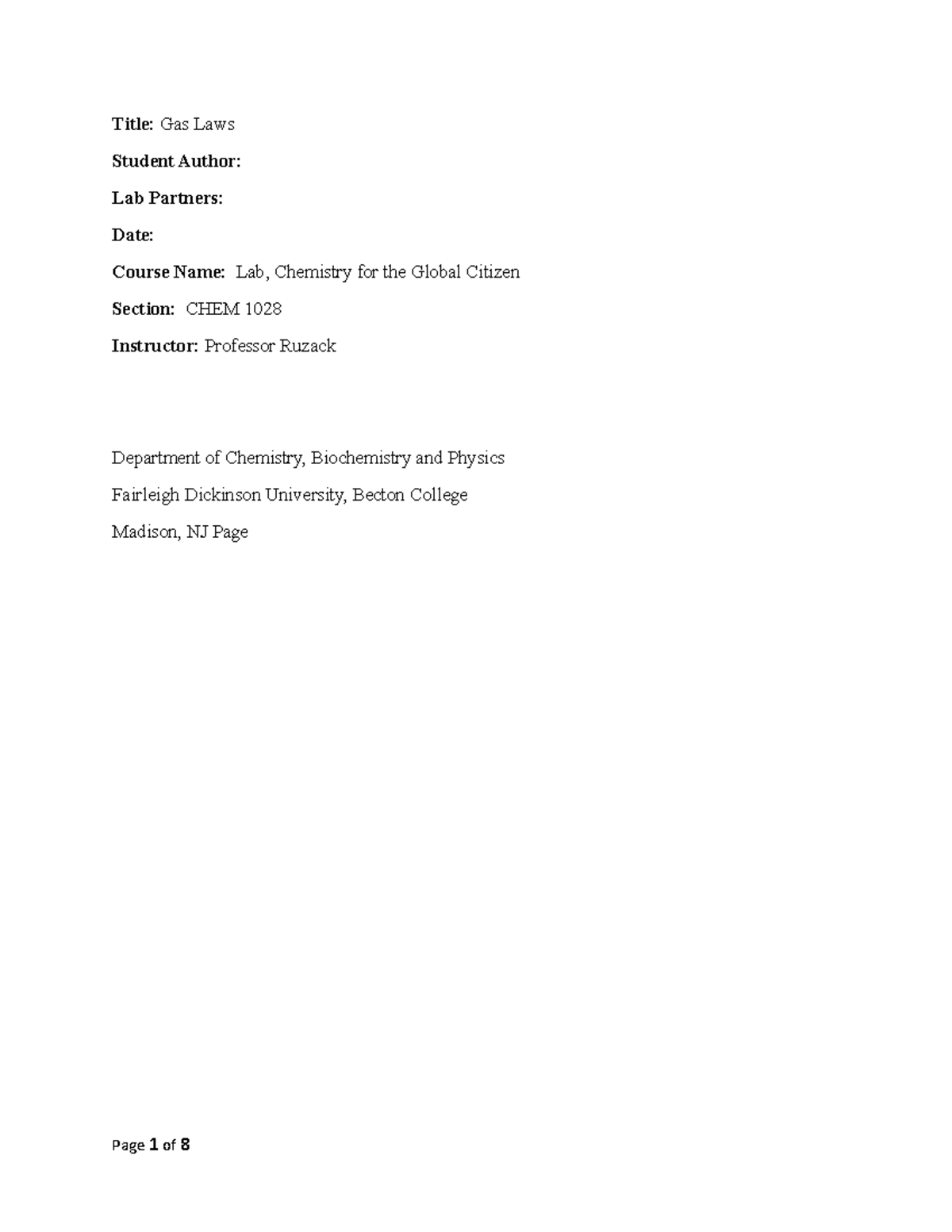 Gas Laws Lab Report - use of grahams law to calculate volume of gases ...