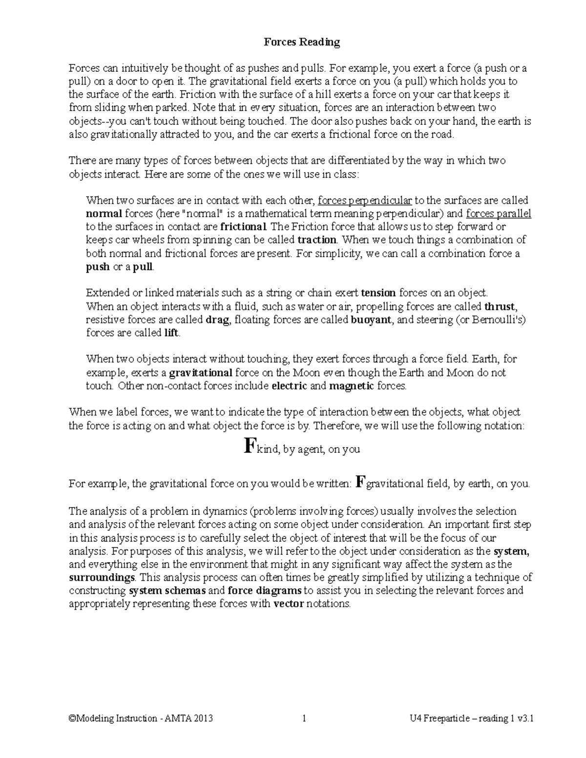 Forces Reading - vbinvkwnrg - Forces Reading Forces can intuitively be ...