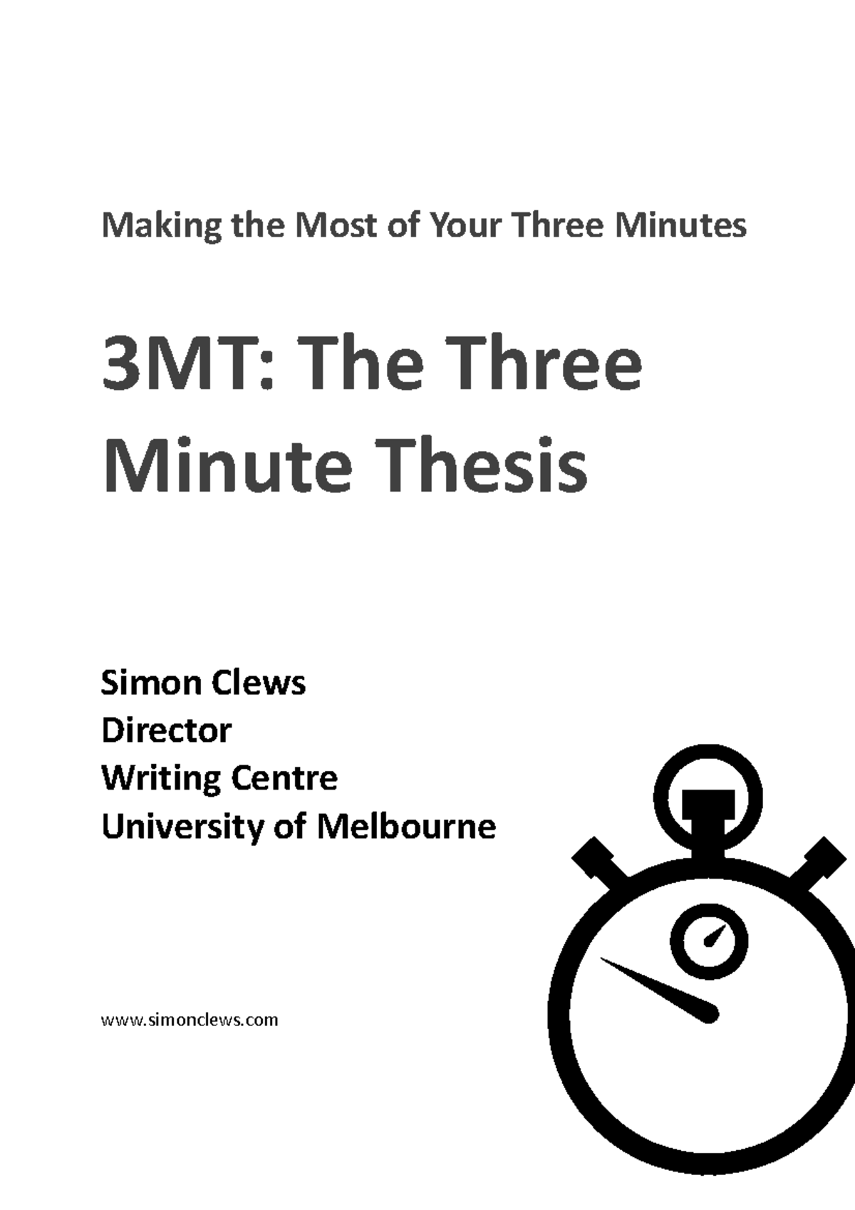 Gps 3MT - Explains how to make the most out of your time in a 3 minute ...