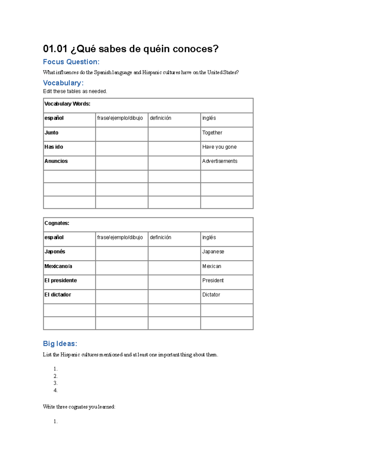 1.01 ¿Qué sabes de quéin conoces - 01 ¿Qué sabes de quéin conoces ...