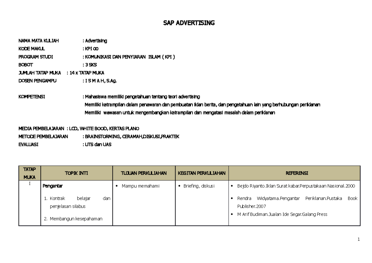 SAP Advertising - sistem infomasi - SAP ADVERTISING NAMA MATA KULIAH ...