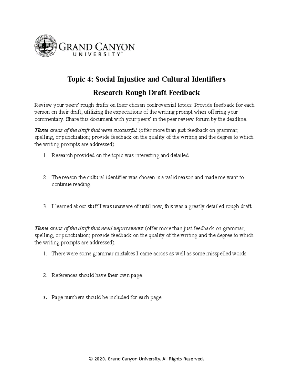 EDU 330 WEEK 5 PEER Review - Topic 4: Social Injustice and Cultural ...