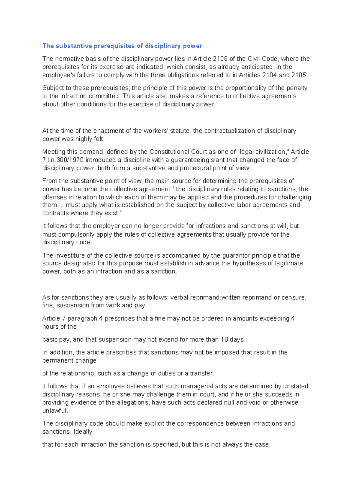 The substantive prerequisites of disciplinary power 7 - Subject to ...