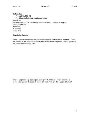 Biol 202 Lecture Notes part 1a - Towson University Fisher College of ...