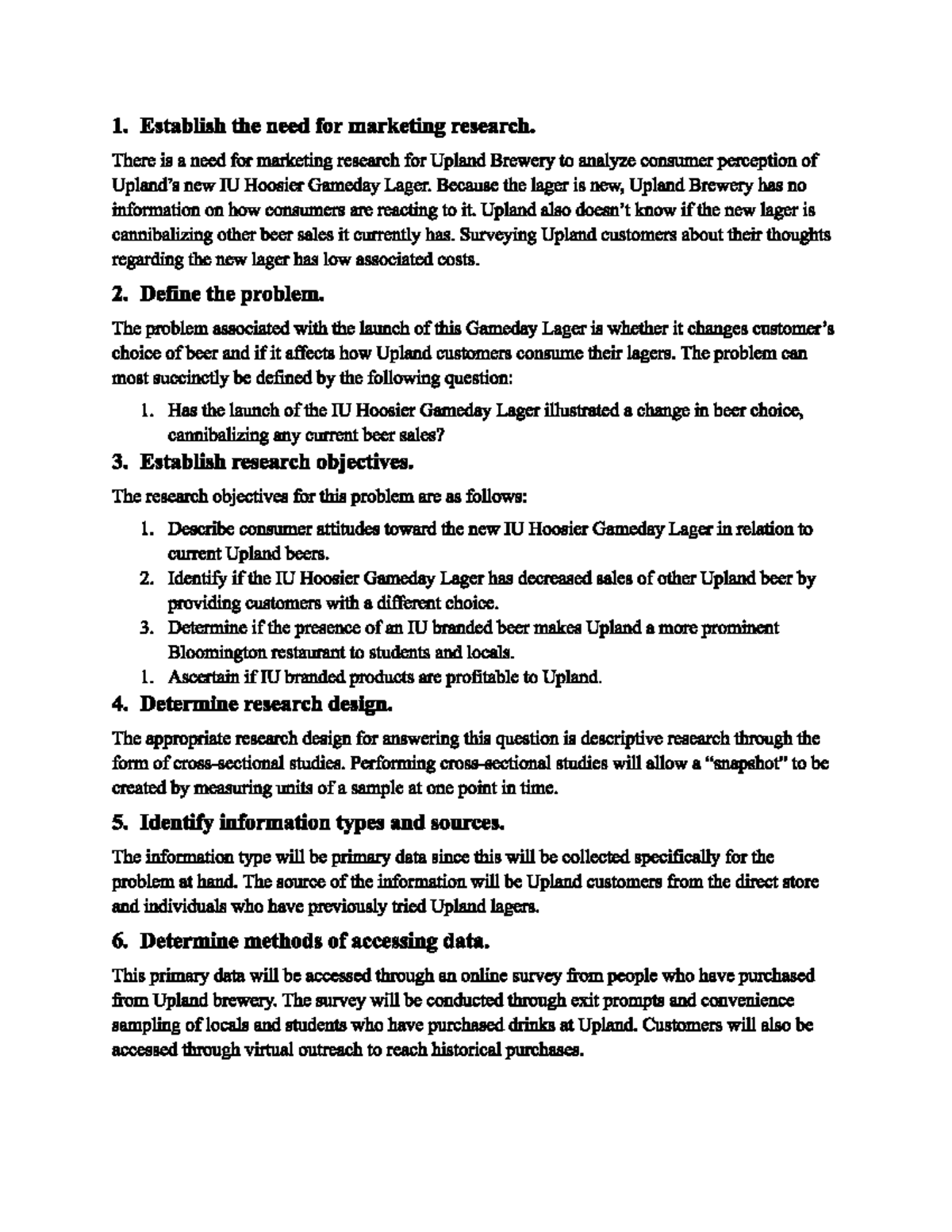 Marketing Research Project - BUS M303 - Studocu