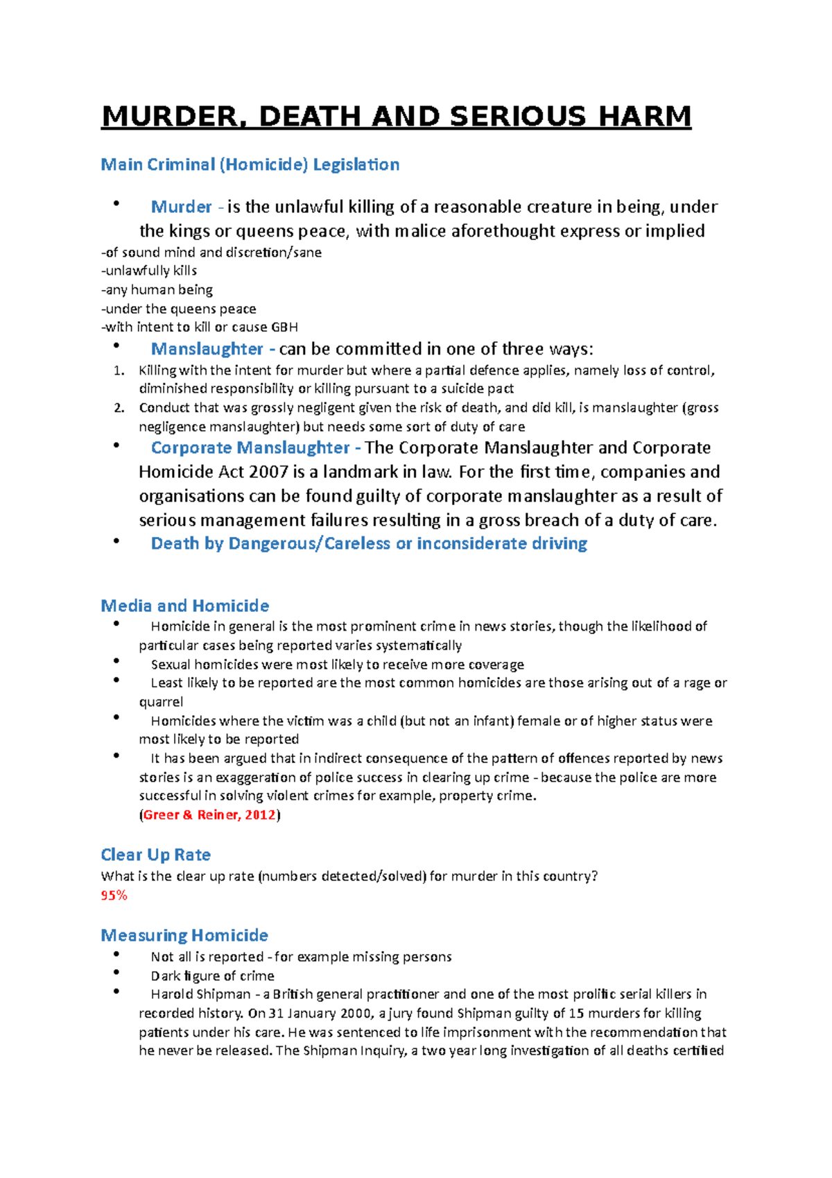 Murder, Death and Serious Harm - MURDER, DEATH AND SERIOUS HARM Main ...