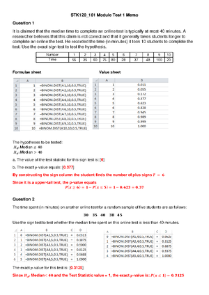 STK120 - Semester Test 1 - STK120 Module Test 1 Information Date ...