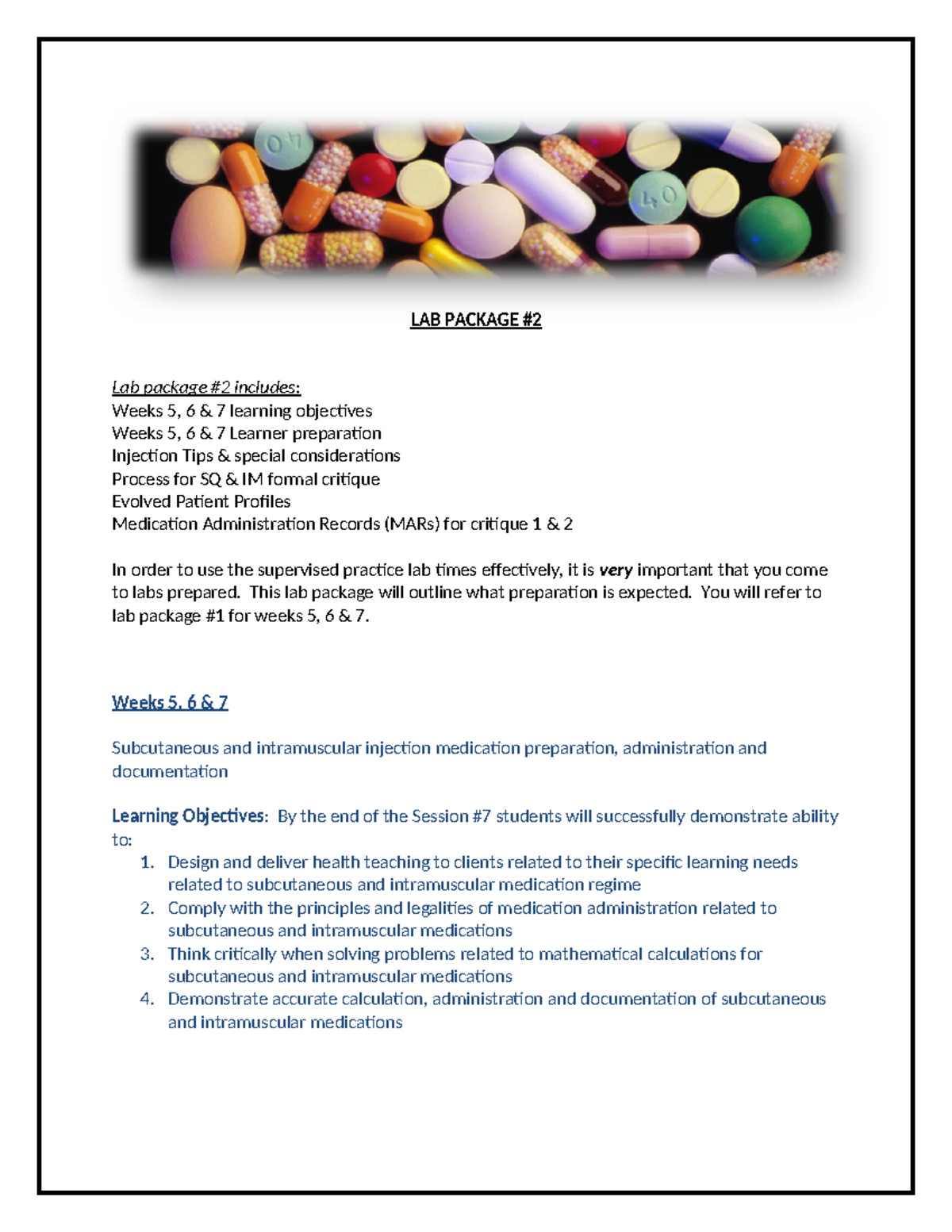 Lab package 2 2023 - thus - LAB PACKAGE Lab package #2 includes: Weeks ...