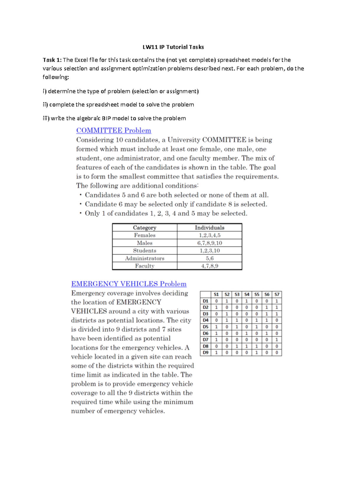LW10 IP Tutorial Tasks - Integral programming - LW 11 IP Tutorial Tasks ...