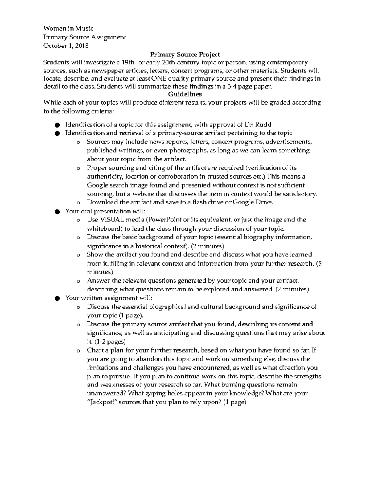 Primary Source Project Guide - Wome ni nMus i c Pr i mar ySour c eAs s ...