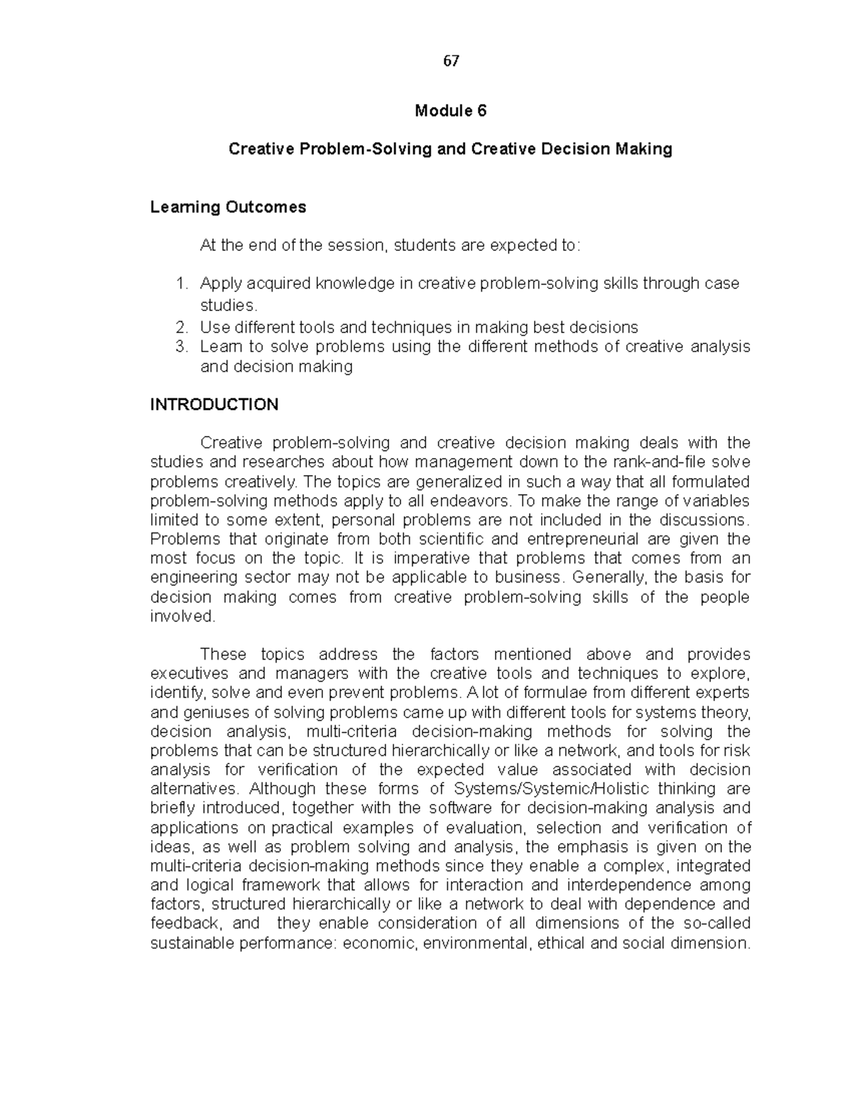 Creative Problem-Solving and Creative Decision Making - Use different ...