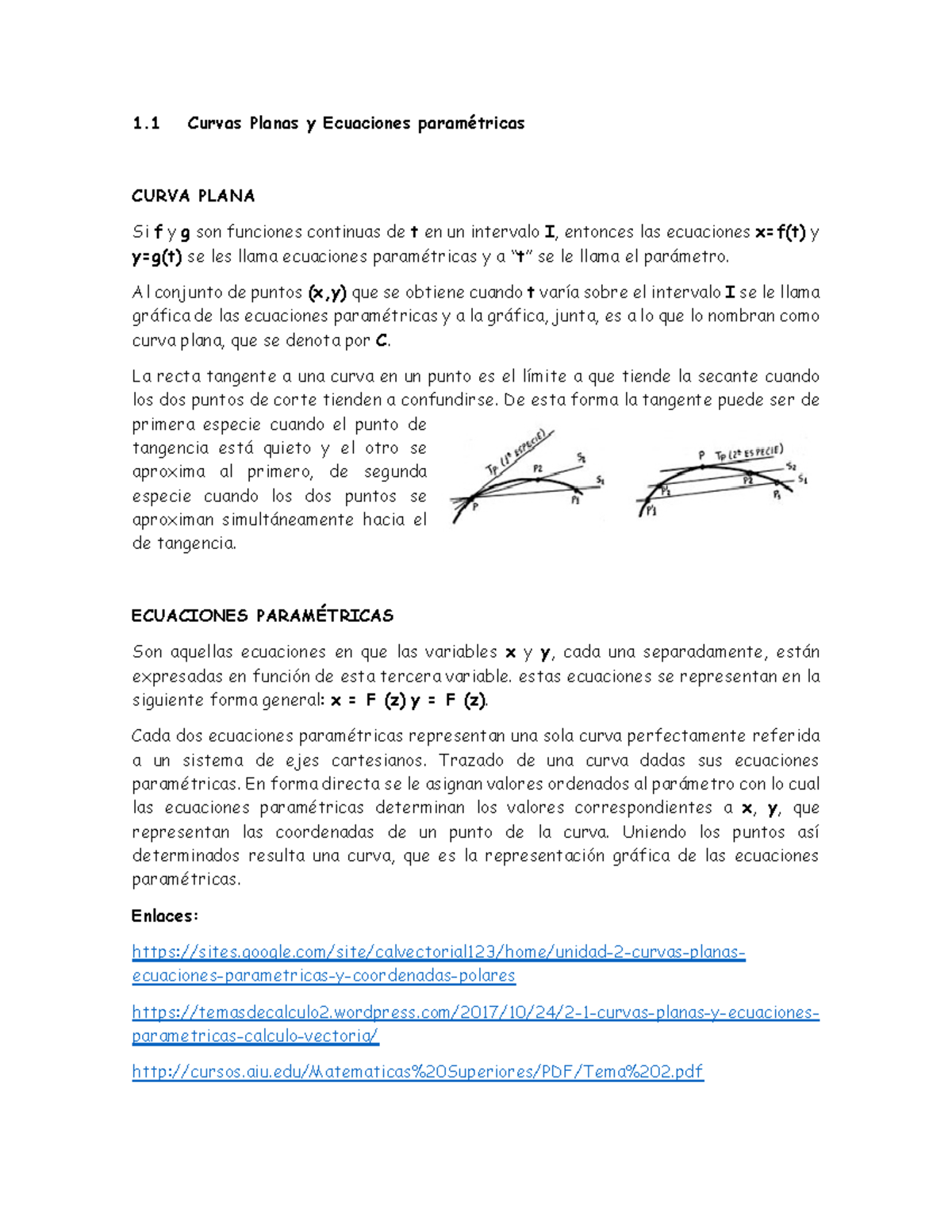 Curvas Planas y Ecuaciones paramétricas - Coordenadas polares, áreas y ...