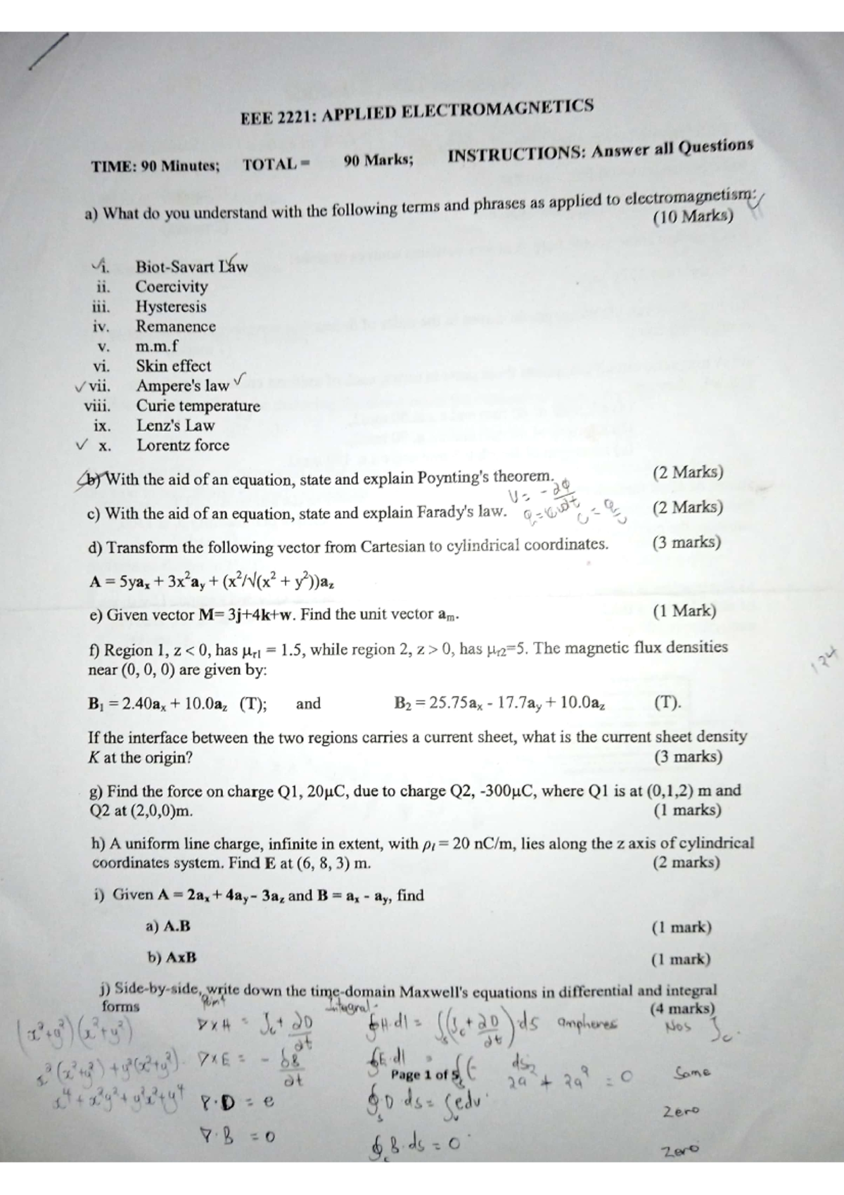 Electromagnetics CAT - 2022 - Geospatial Information Science - Studocu