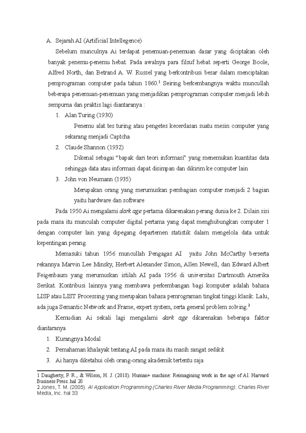 Sejarah Ai - aku sayang kamu juga sayang - A. Sejarah AI (Artificial ...