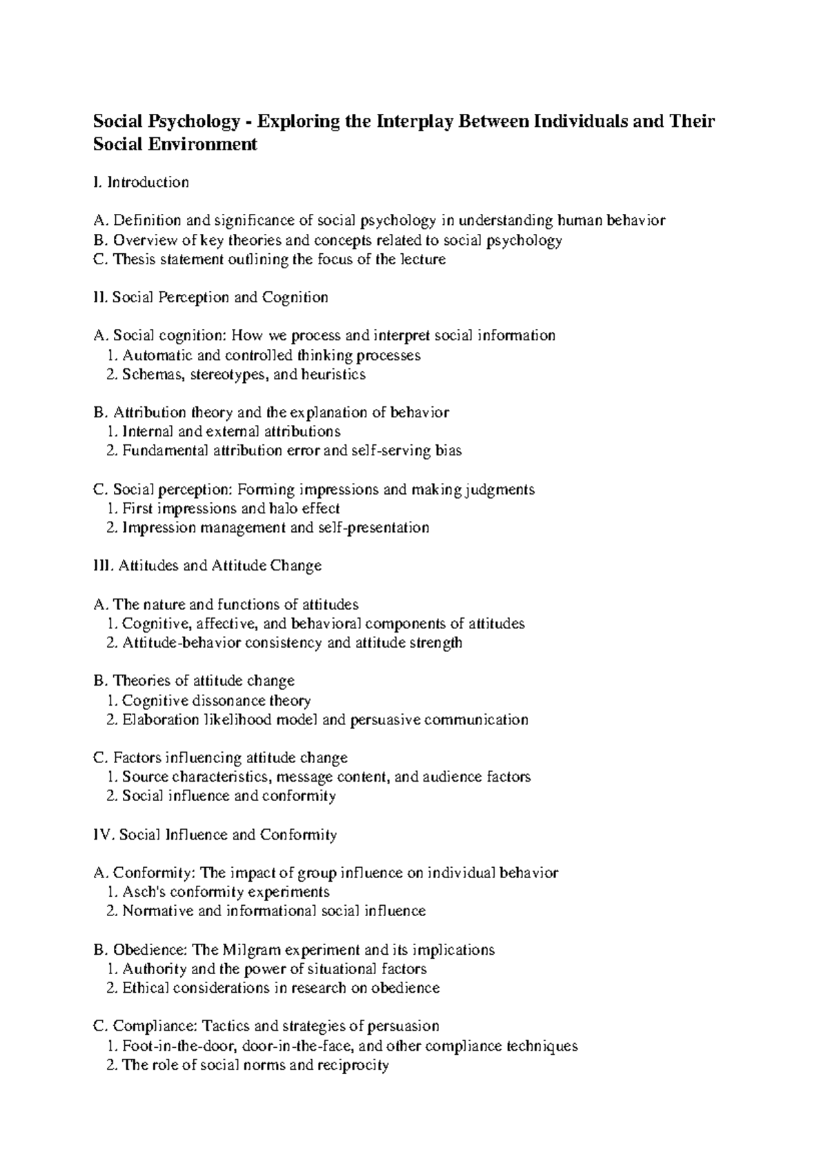 Social Psychology - Exploring the Interplay Between Individuals and ...