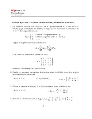 Guía Transformaciones lineales - Gu´ıa de Ejercicios - Transformaciones Lineales 1. Determine si ...