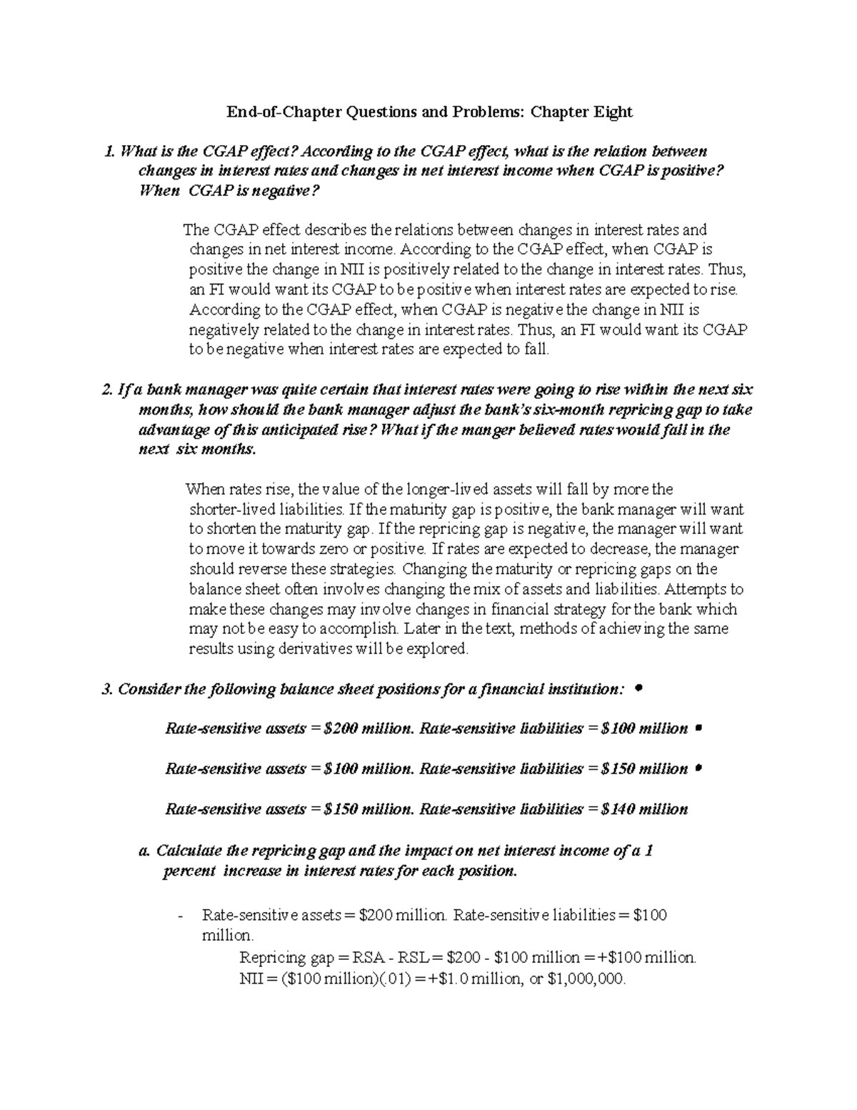 Fin333 - Chapter 8 Answers - End-of-Chapter Questions and Problems ...