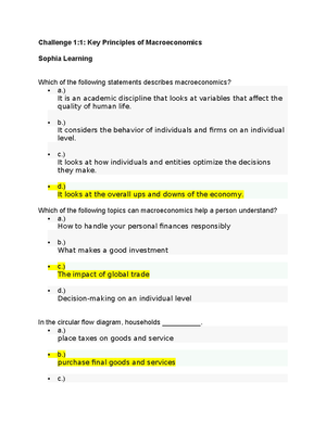 Milestone 1 Unit 1 Macro - UNIT 1 MILESTONE 1 Sophia Learning 1 Which ...
