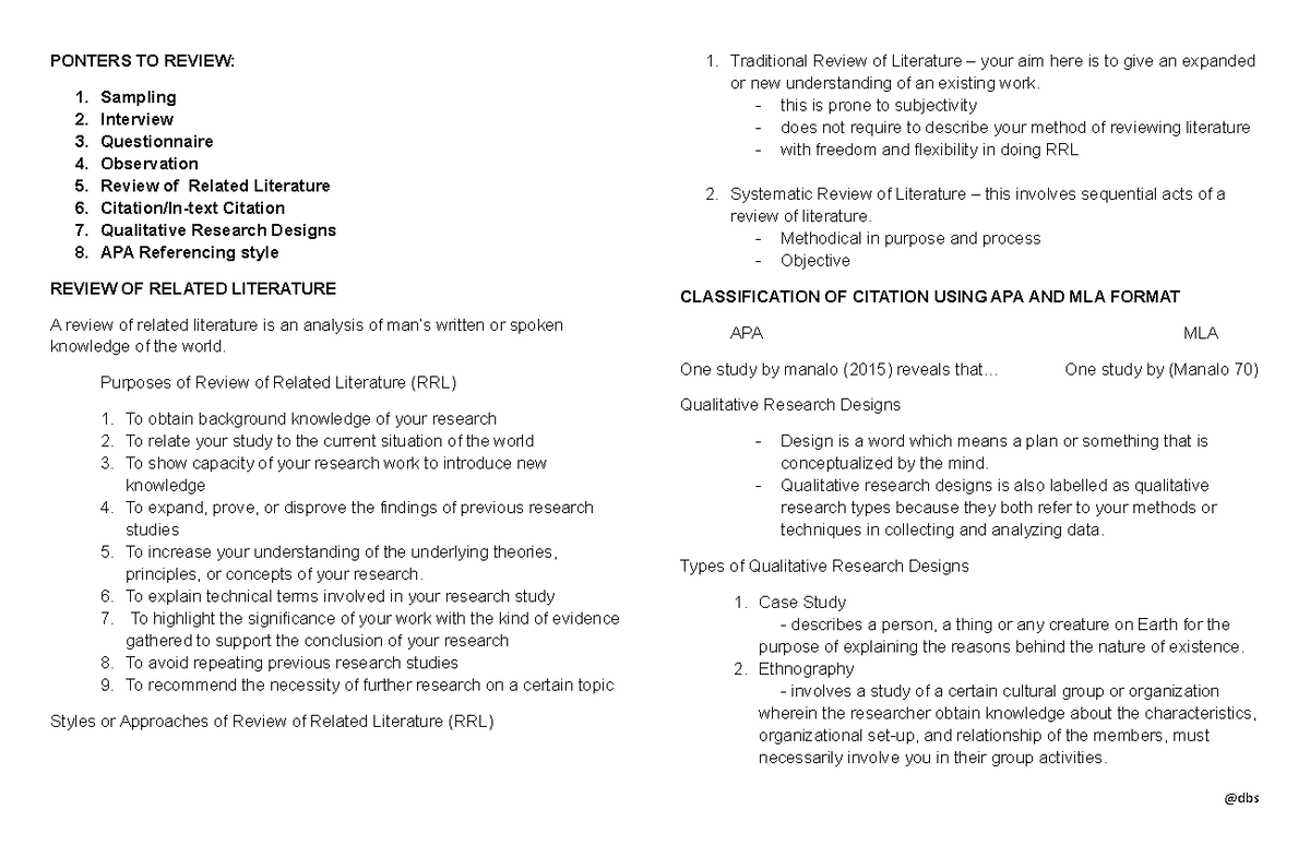 Pointers To Review Summary Humanities And Social Sciences Ponters To Review 1 2 3 4 5 