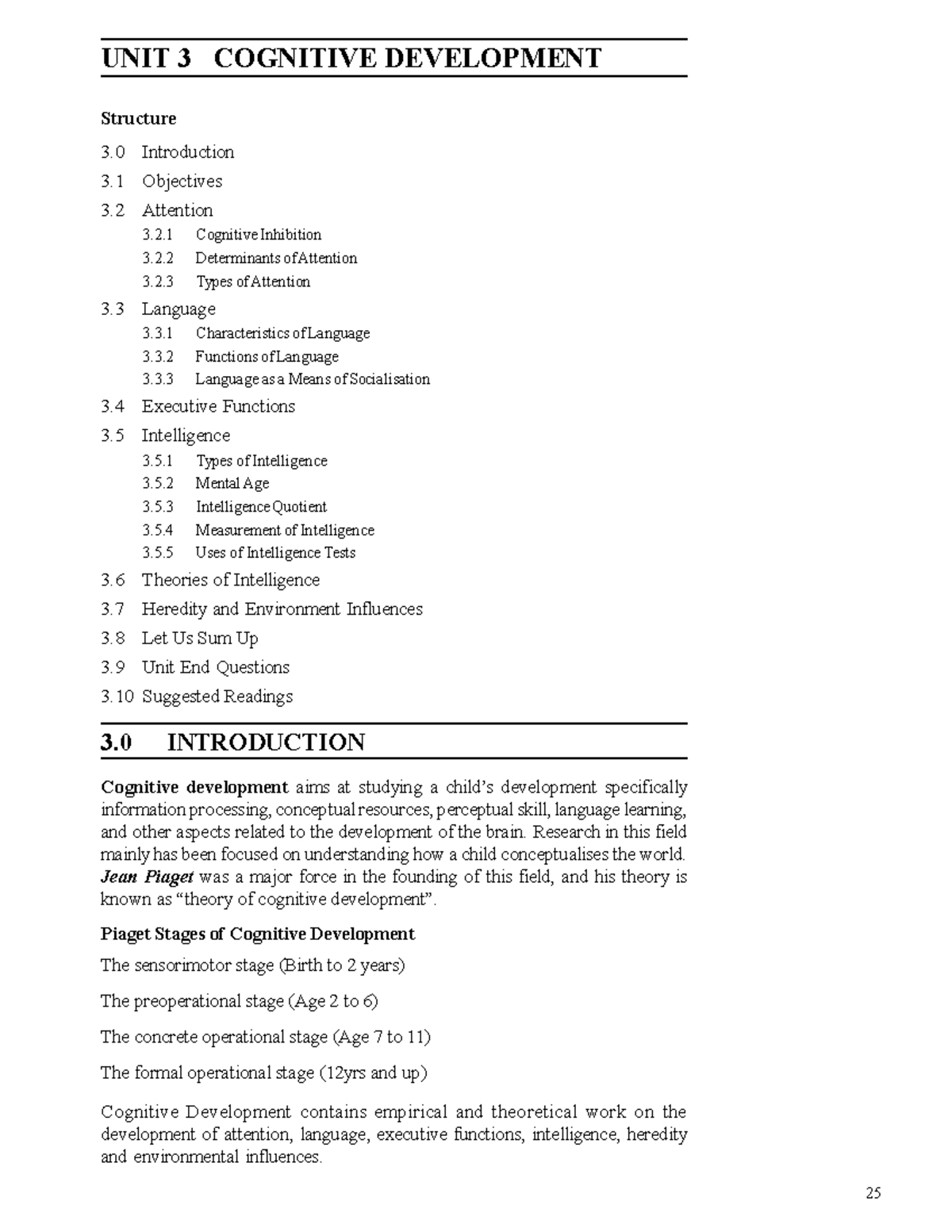 Unit-3 - Biological Development (Development of the Brain and Nervous System) UNIT 3 COGNITIVE ...