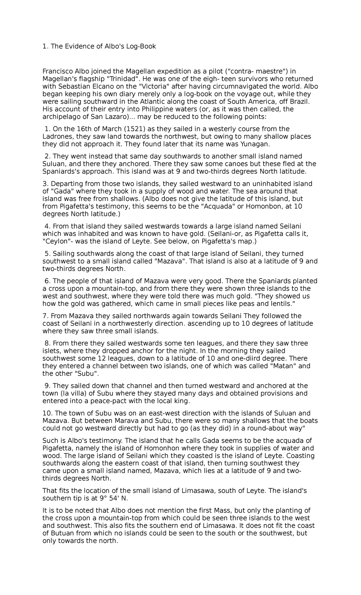 The First Mass in the Philippines - The Evidence of Albo's Log-Book ...