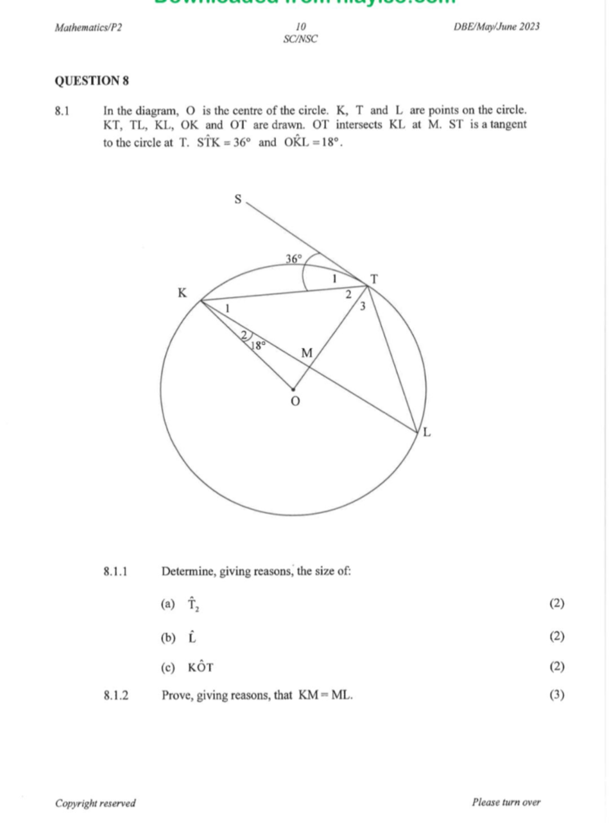 Mathematics combo - A combination of geometry past papers - Mathematics ...
